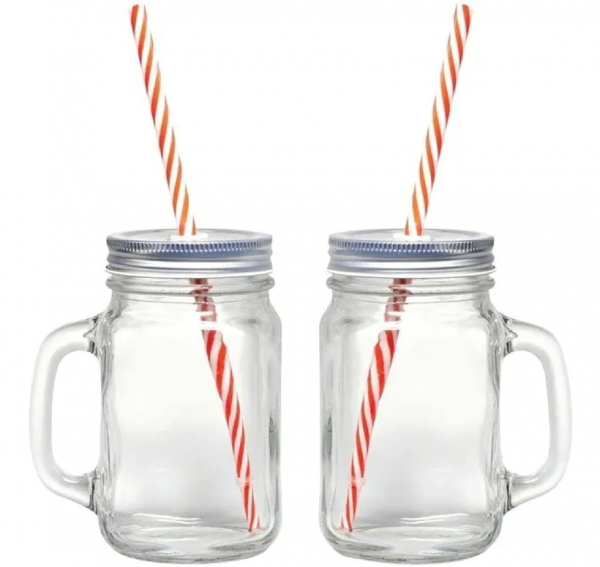 Juego de 6 Tarros Mason Jar Liso Con Tapa y Popote 470 Ml – Vencort Juego de 6 Tarros Mason Jar Liso Con Tapa y Popote 470 Ml – Vencort